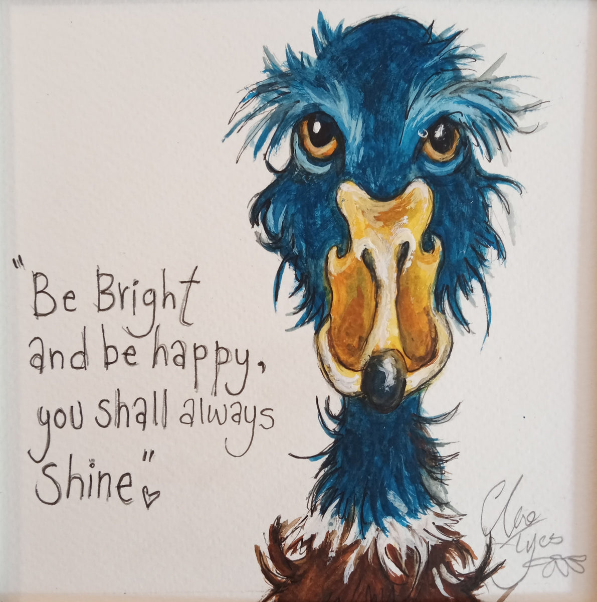 Marmaduck Puddles.Aka. Bluey..Framed original smiley sketch. – Gingerarts