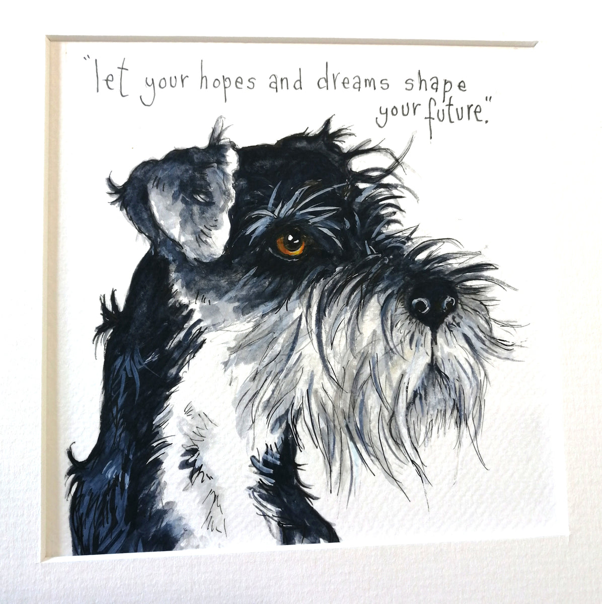 Melvin. Framed original watercolourl smiley sketch. – Gingerarts