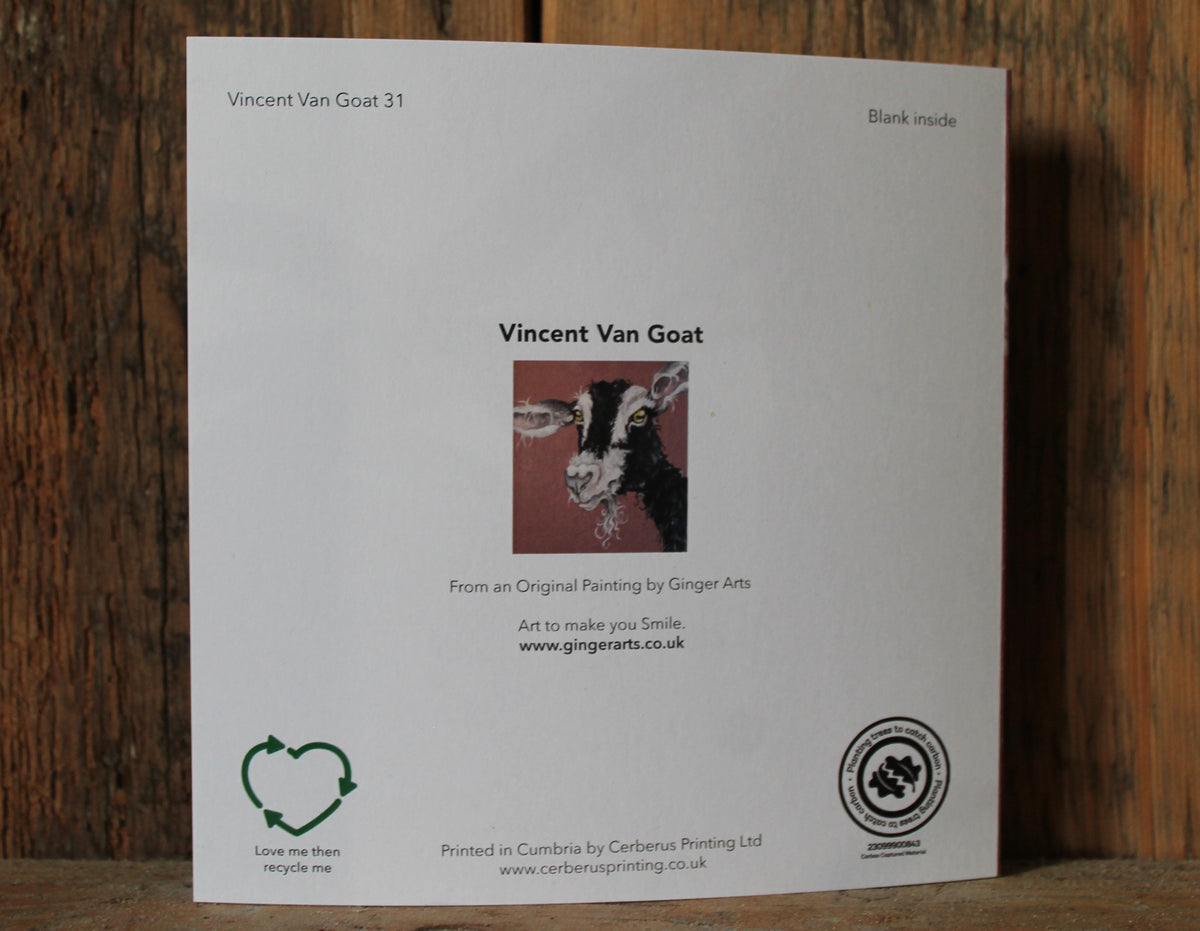 Vincent van Goat Greetings card – Gingerarts